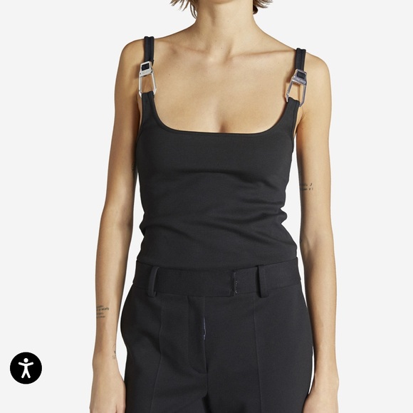 The Attico | Tops | The Attico Beca Black Tank Top In Heavy Jersey With ...